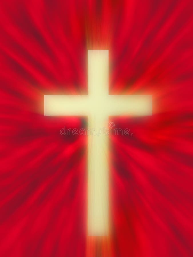 Kruis op rood stock illustratie. Illustration of licht - 8253005