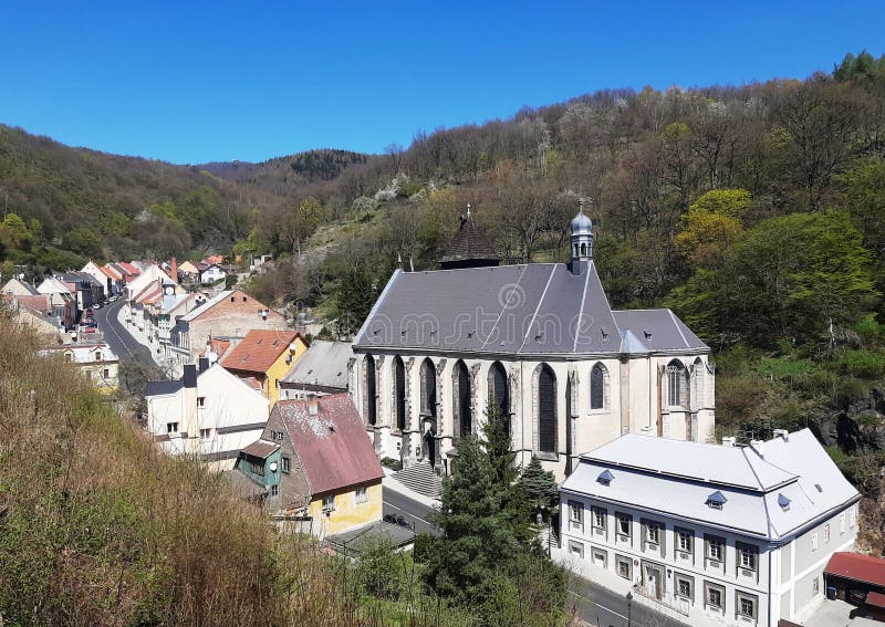 Krupka Town 01 stock image. Image of church, buildings - 253157355
