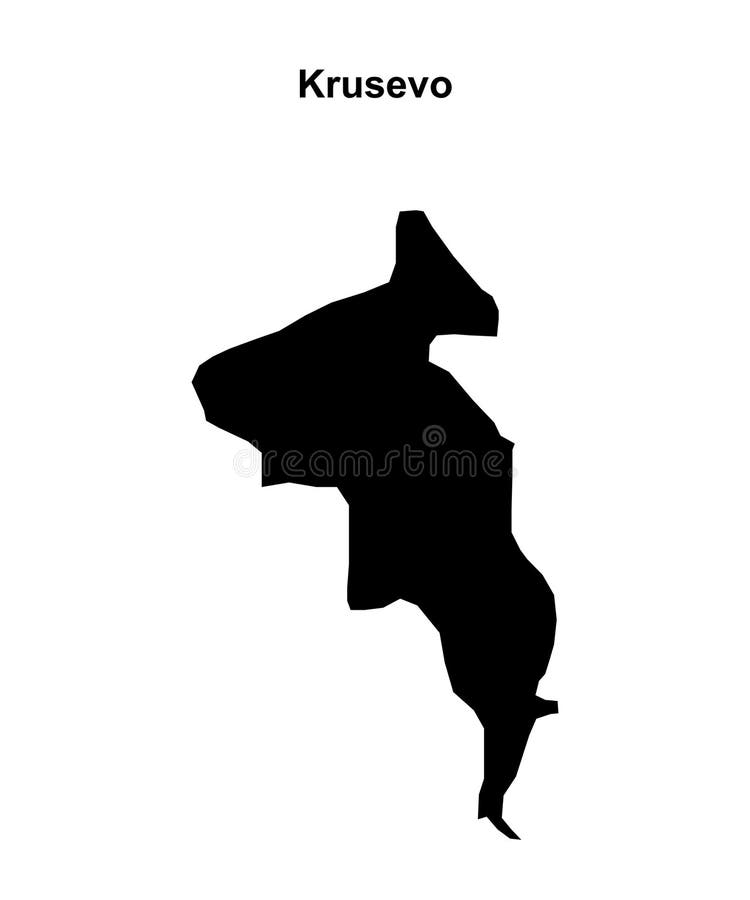 Krusevo outline map stock vector. Illustration of blank - 360607947