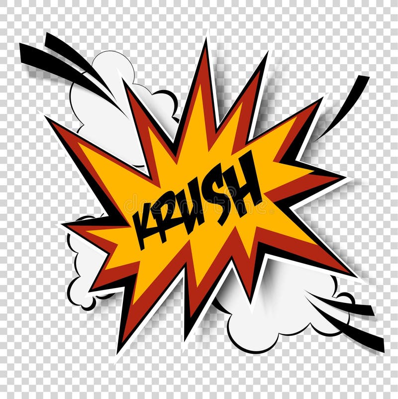 Krush Comics Icon Pop Art Speech Bubble. Vector Illustration Stock ...
