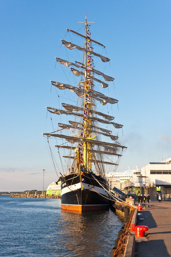 Kruzenshtern Ship in Tallinn Editorial Stock Image - Image of port ...