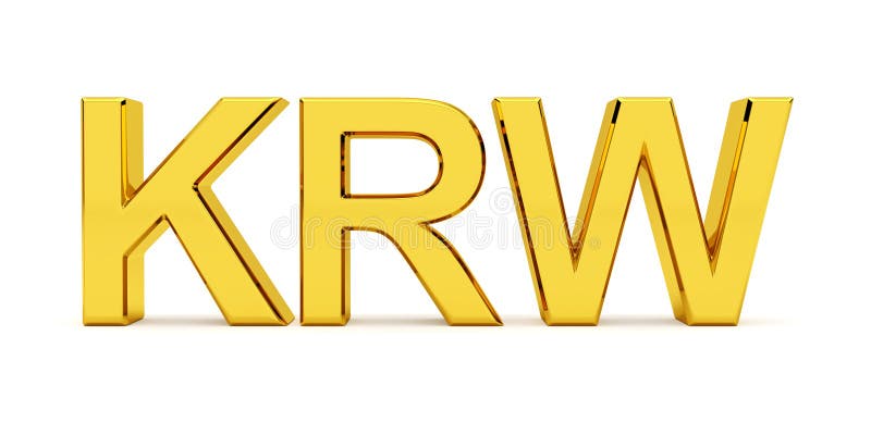 KRW South Korean Won Currency Code Stock Illustration - Illustration of ...