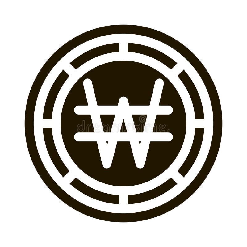 Krw Won Currency Icon Vector Glyph Illustration Stock Vector ...