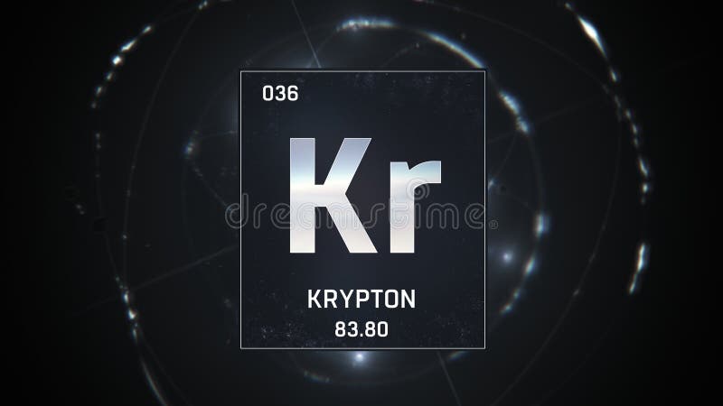 Krypton As Element 36 of the Periodic Table 3D Illustration on Blue ...