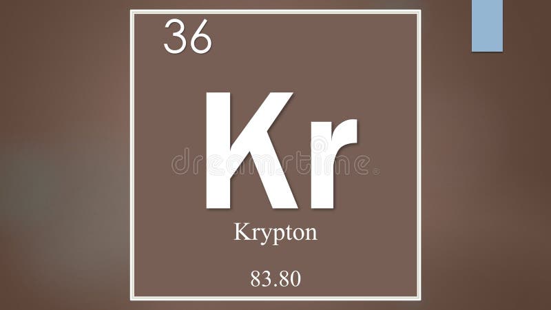 Krypton Chemical Element Symbol on Brown Simple Background Stock ...
