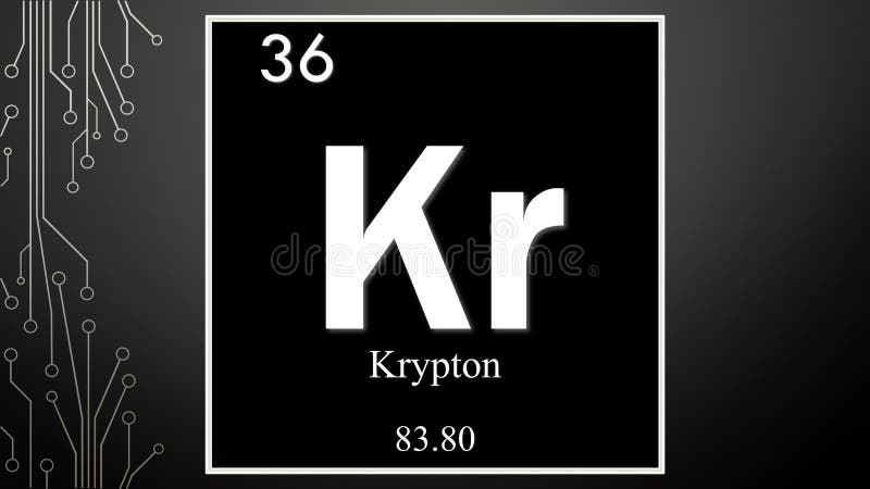 Krypton Chemical Element Symbol on Black Abstract Background Stock ...