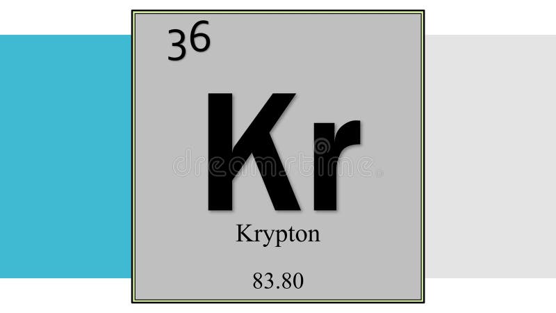 Krypton Chemical Element Symbol on Cyan Gray Colored Solid Background ...