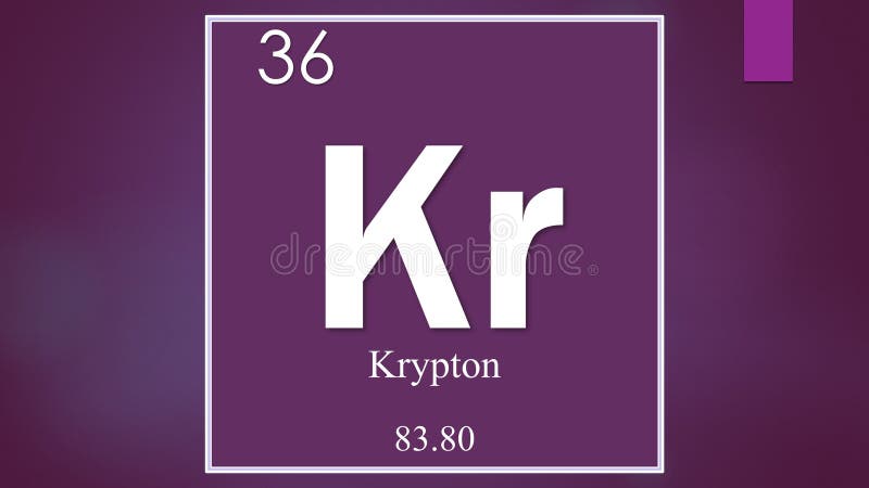 Krypton Chemical Element Symbol on Green Simple Background Stock ...