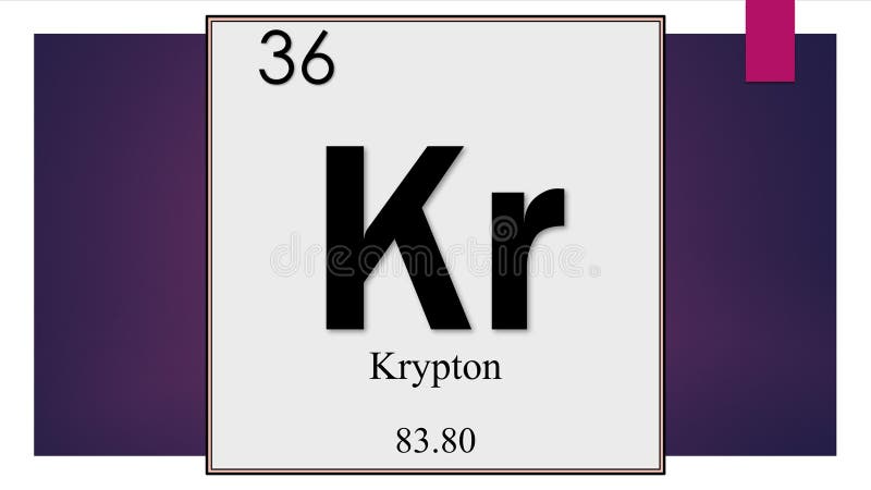 Krypton Chemical Element Symbol on Purple Abstract Background Stock ...