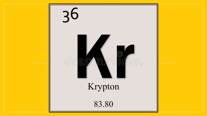 Krypton Chemical Element Symbol on Yellow Abstract Background Stock ...