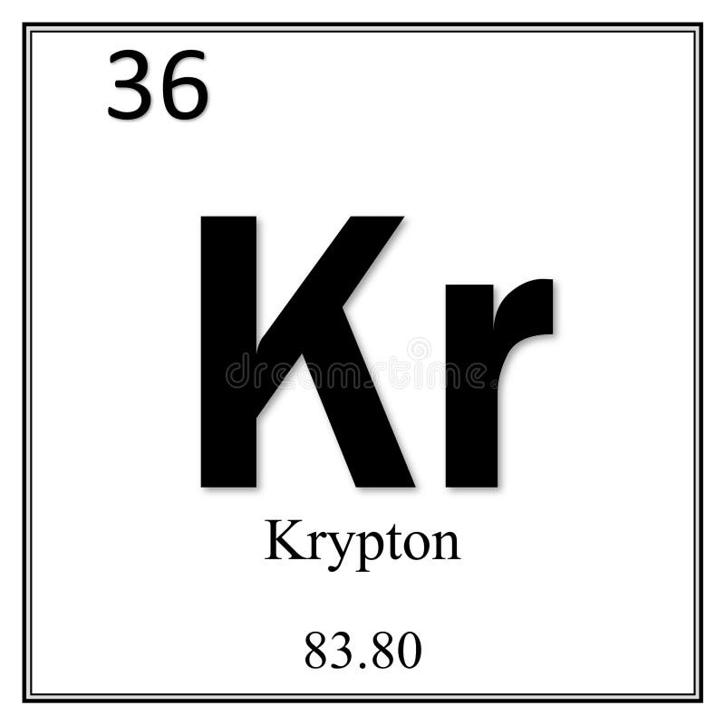 Krypton Chemical Element Symbol on White Background Stock Illustration ...