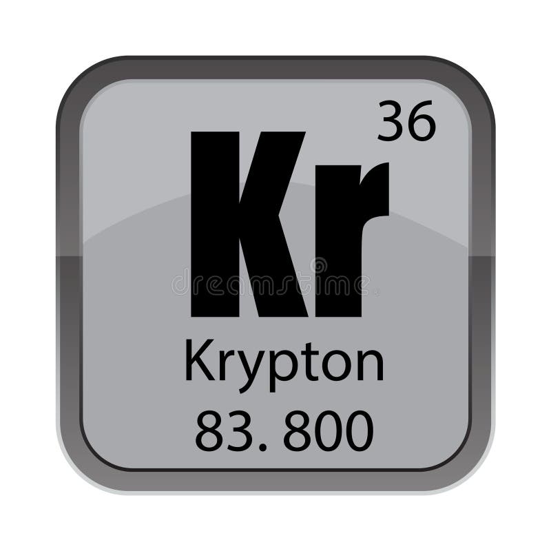 Krypton Element Icon. Symbol Kr 36. Mass 83.800 Property. Periodic ...