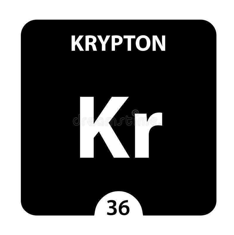 Krypton Kr, Chemical Element Sign. 3D Rendering Isolated on White ...