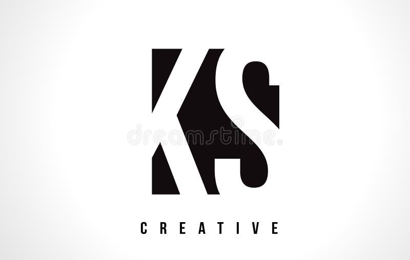 KS K S White Letter Logo Design with Black Square. Stock Vector ...