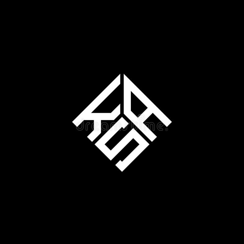 KSA Letter Logo Design on Black Background. KSA Creative Initials ...