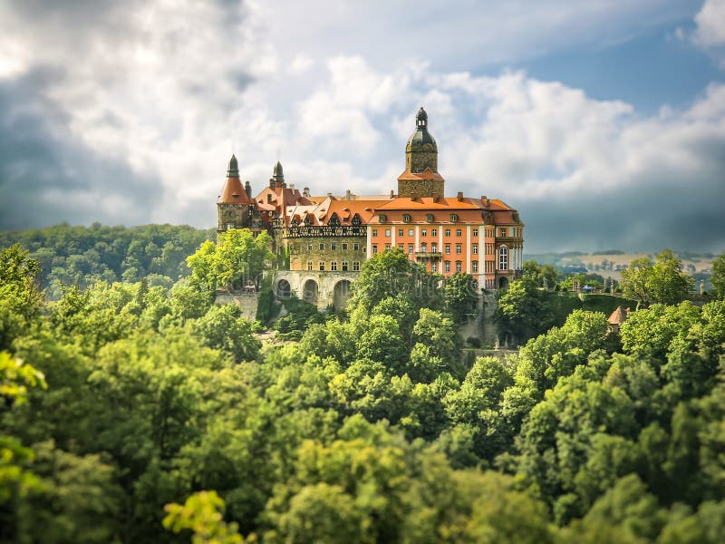 Ksi?? Castle, the Third Largest Castle in Poland. Stock Image - Image ...