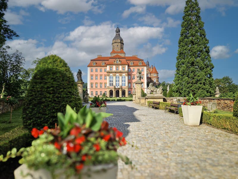 Ksi?? Castle, the Third Largest Castle in Poland. Stock Image - Image ...