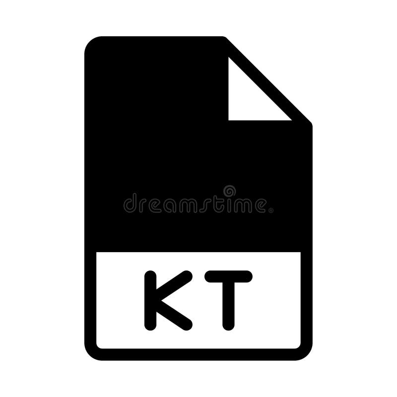 Kt File Format Icons. Files Type Symbol Document Icon. with a Black ...