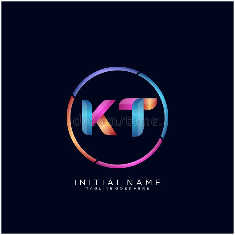 KT Letter Logo Icon Design Template Elements Stock Vector ...