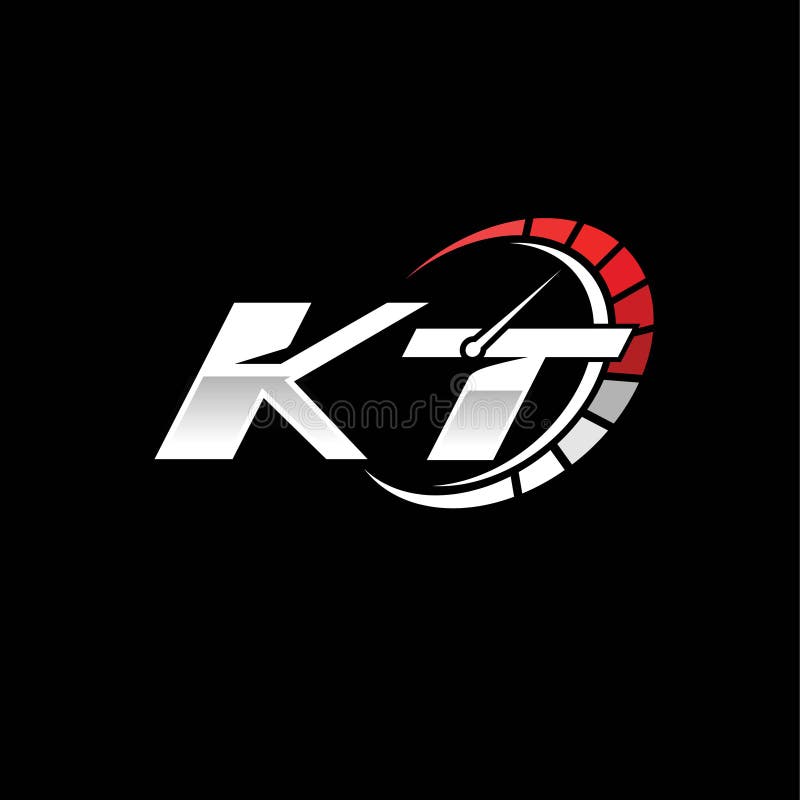 KT Logo Letter Speed Meter Racing Style Stock Vector - Illustration of ...