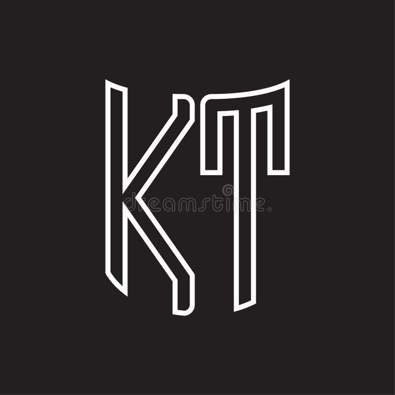 KT Logo Monogram with Ribbon Style Outline Design Template Stock Vector ...