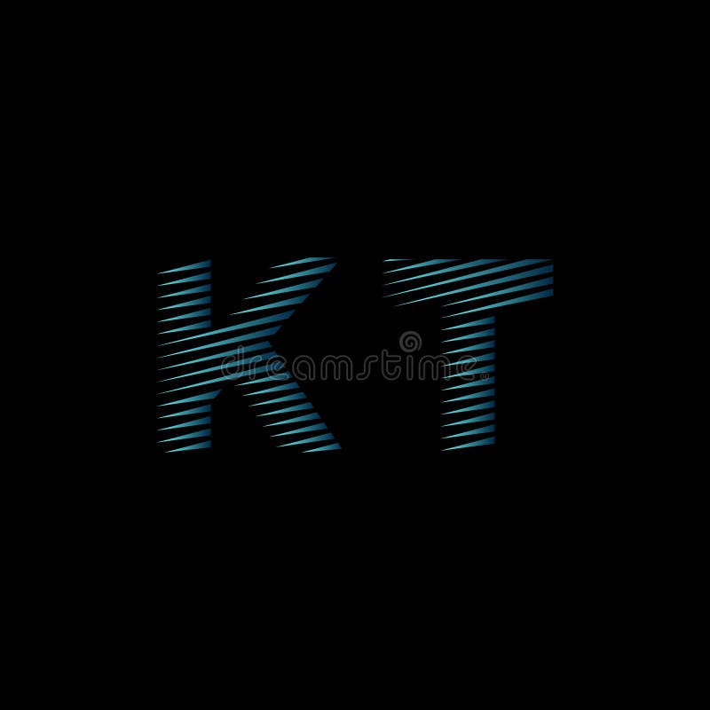 KT Monogram Lines Style Blue Light Vector Stock Vector - Illustration ...