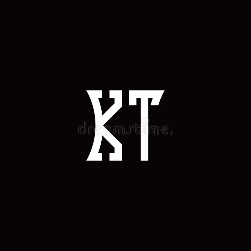 KT Monogram Logo Letter with Curved Side Style Stock Vector ...