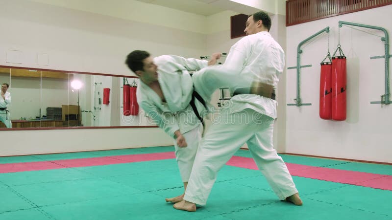 KTwo Karate Players Compete in the Ring 4k Stock Video - Video of ...