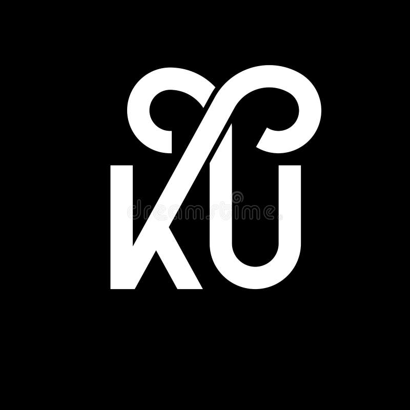 KU Letter Logo Design on Black Background. KU Creative Initials Letter ...