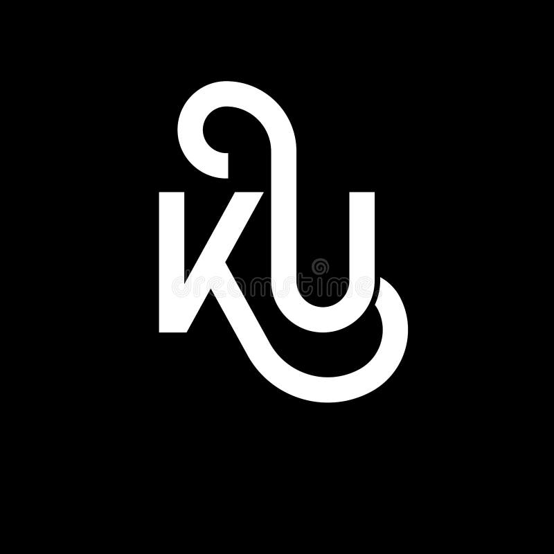 KU Letter Logo Design on Black Background. KU Creative Initials Letter ...