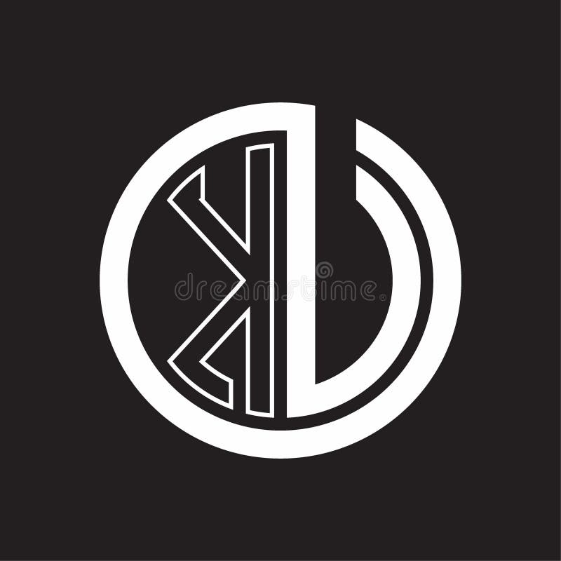 KU Logo with Circle Rounded Negative Space Design Template Stock Vector ...
