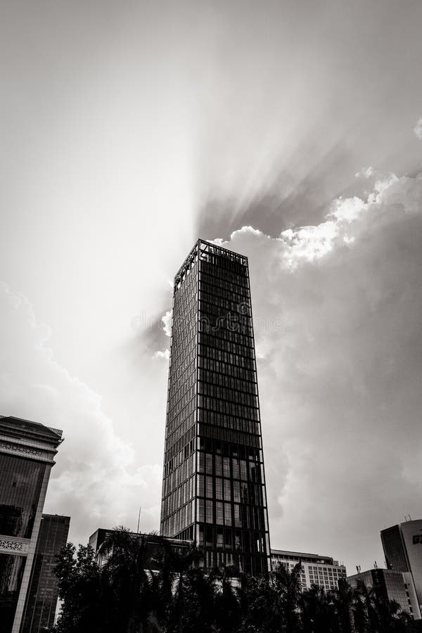 Kuala Lumpur Building Silver Lining Stock Image - Image of silhouette ...