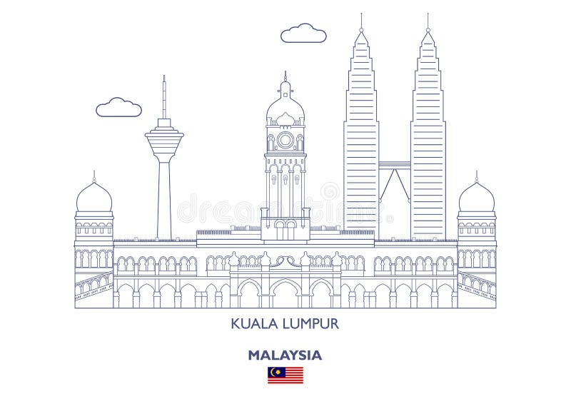 Kuala Lumpur City Skyline, Malaysia Stock Vector - Illustration of ...