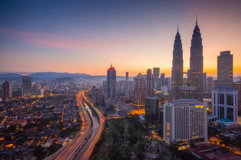 Kuala Lumpur City Skyline during Sunrise Editorial Stock Photo - Image ...