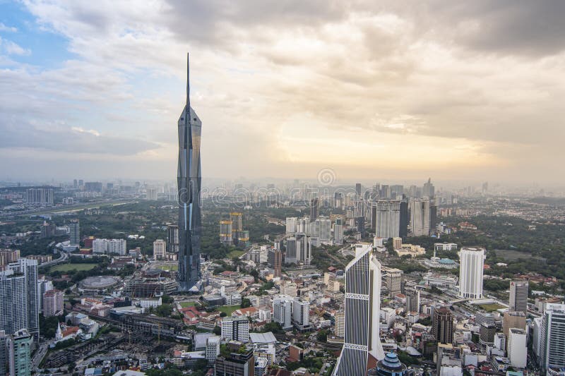 Kuala Lumpur City View with Merdeka Tower View at Sunset Time Stock ...