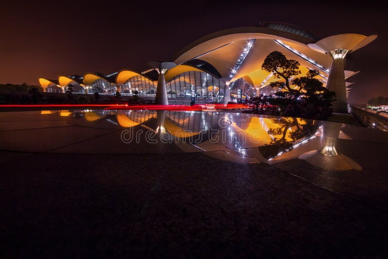 Kuala Lumpur International Airport Night View. Stock Image - Image of ...