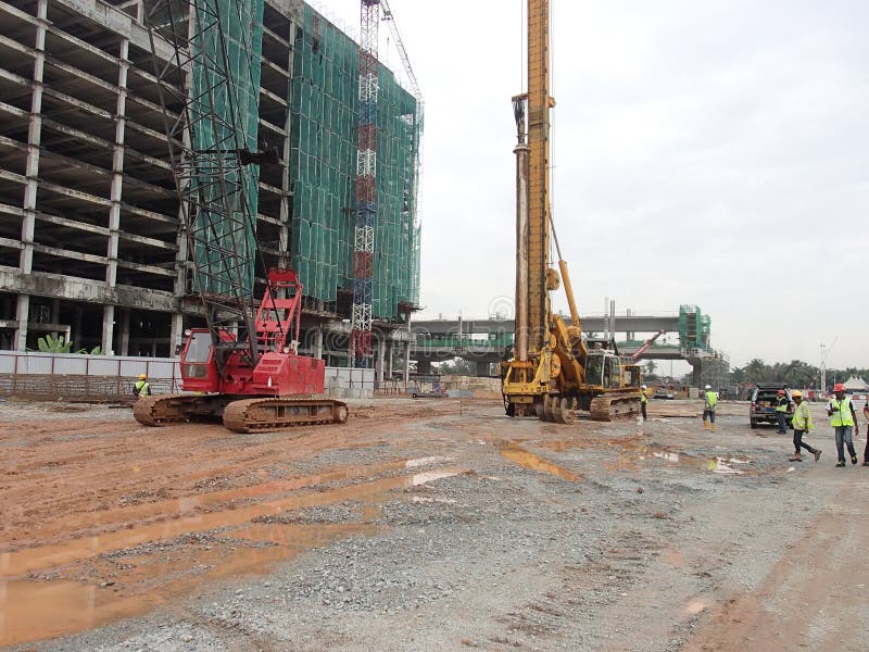Construction Site on Progress at Site. the Construction of the Building ...