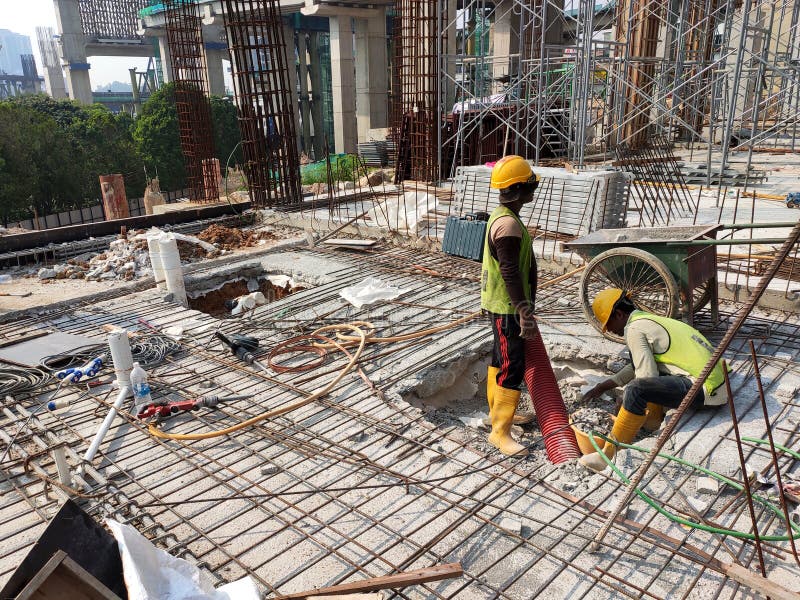 Construction Site on Progress at Site. the Construction of the Building ...