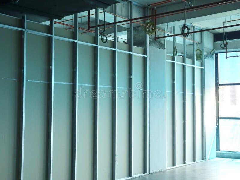 Drywall Installation Work in Progress by Construction Workers at the ...