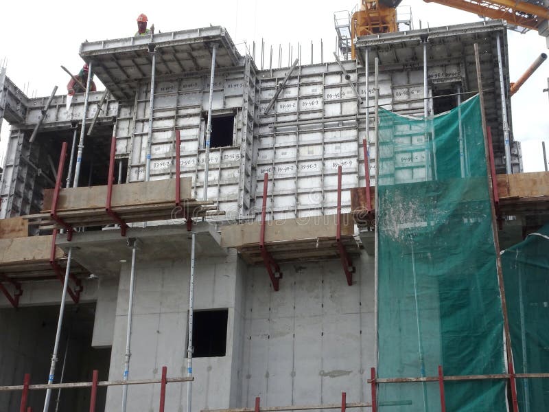 Precast System Aluminium Formwork Used at the Construction Site As the ...