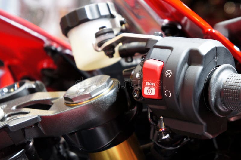 Motorcycle Ignition and Engine Kill Button. Editorial Image - Image of ...