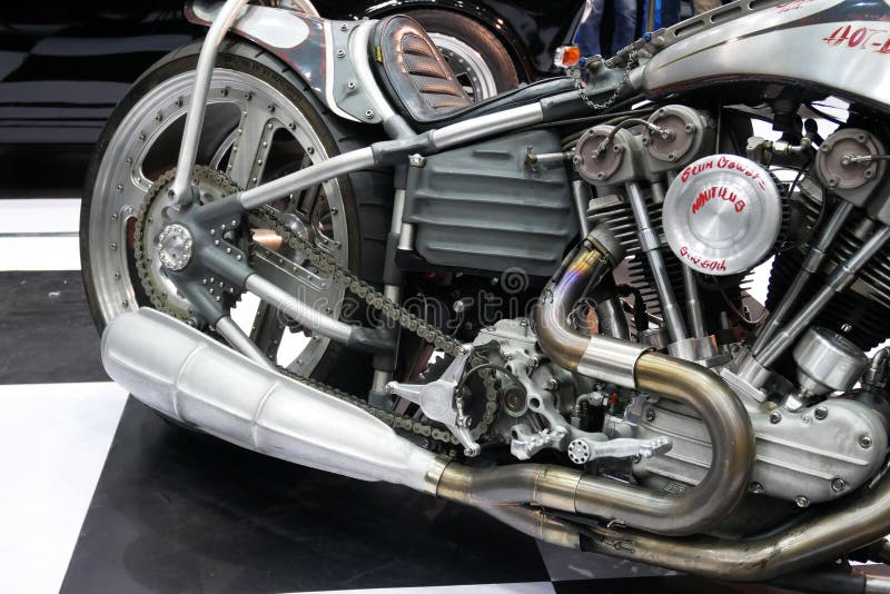 Selective Focused on a High Performance Motorcycle Engine. Editorial ...