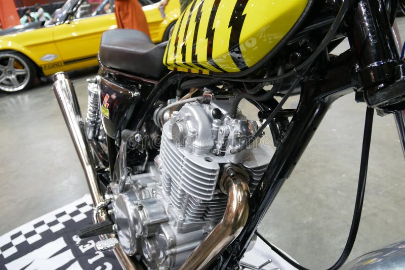 Selective Focused on a High Performance Motorcycle Engine. Editorial ...