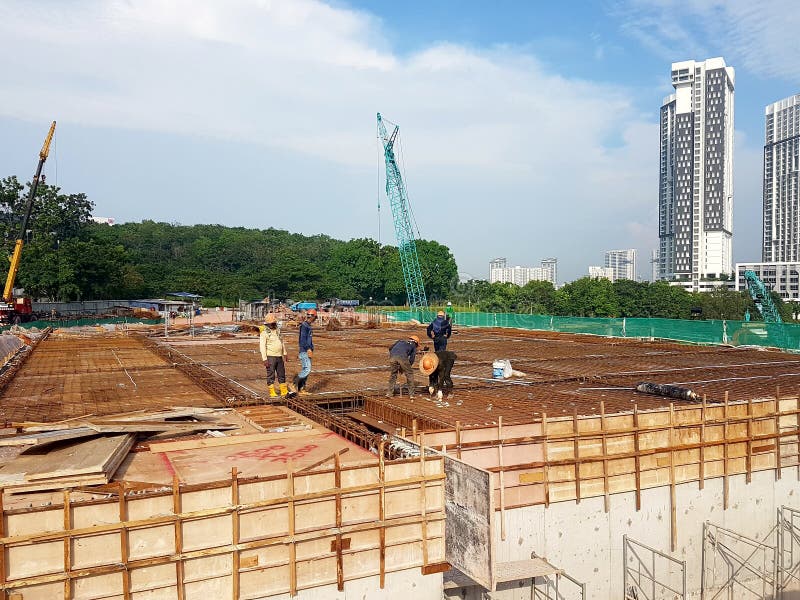 Building Floor Slab Under Construction. Editorial Photo - Image of ...