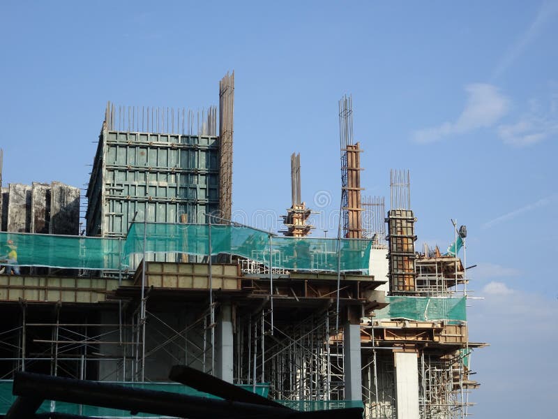 Construction Site during Daytime. Workers Busy with Their Work ...