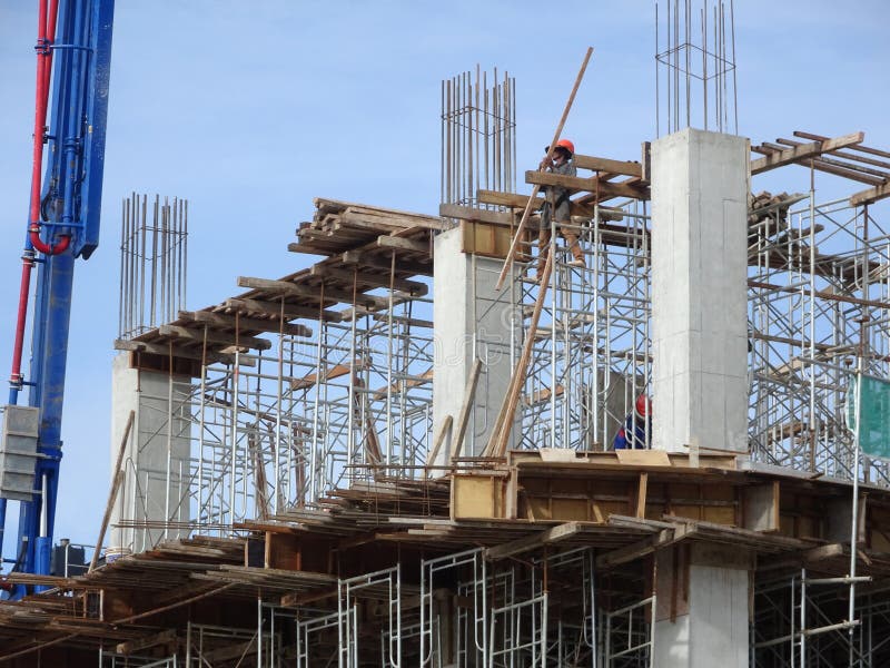 Concrete Structure Beam, Column and Slab at the Construction Slab ...
