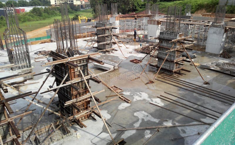 Concrete Structure Beam, Column and Slab at the Construction Slab ...