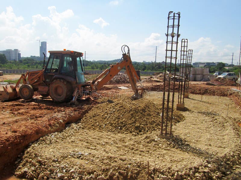 Building Foundation Work at Construction Site. Editorial Image - Image ...