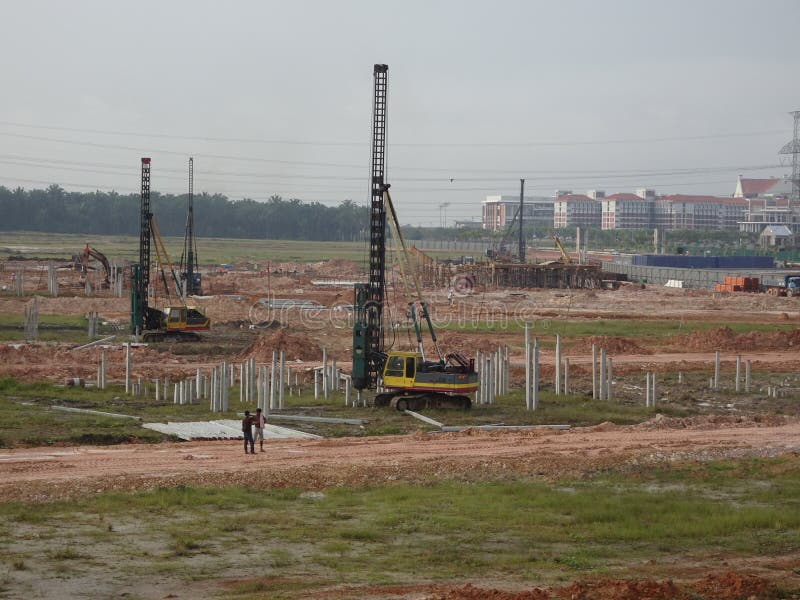 Building Foundation Work at Construction Site. Editorial Stock Image ...