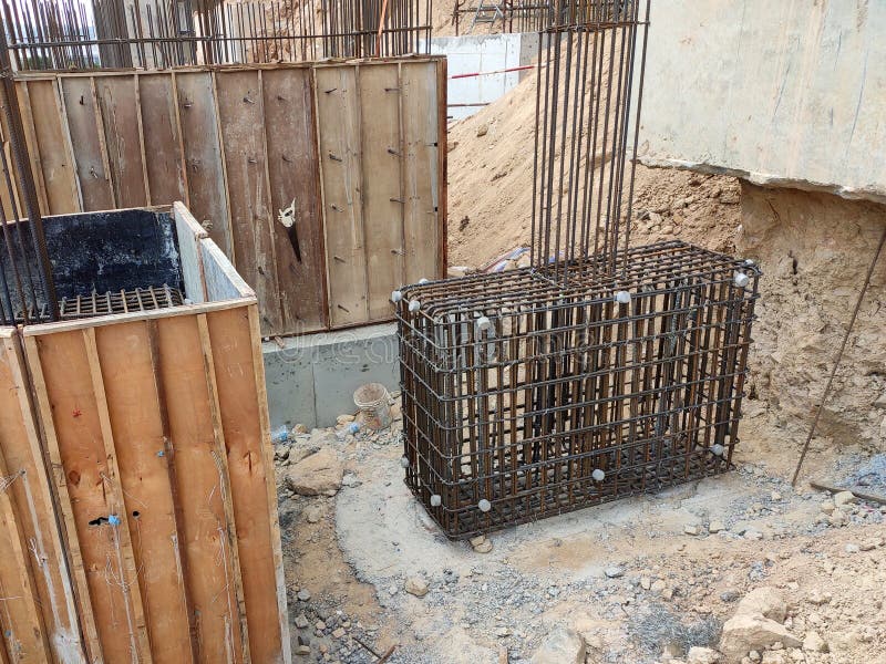 Pile Cap and Column Stump Under Construction at the Construction Site ...